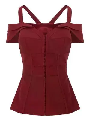 MURMUR Off-shoulder Corset Top - Red