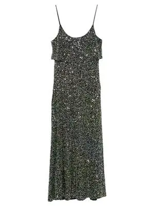 Rabanne Sequin-layered Midi Dress - Black