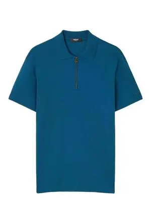 Versace Medusa Zip-up Polo Shirt - Blue