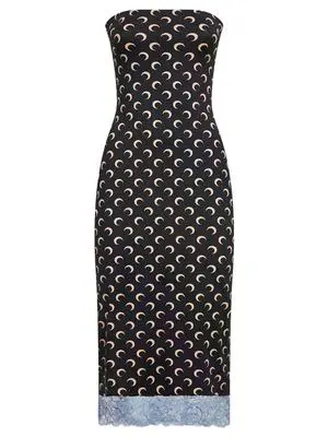 MARINE SERRE Moon-print Midi Dress - Black