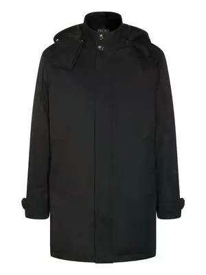 Zegna Hooded Parka Coat - Black