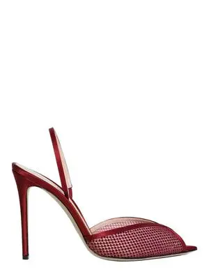 ANDREA WAZEN 105mm Glitz Sling Sandals - Red
