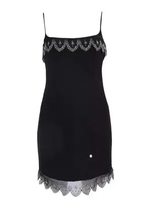 Staud Colette Beaded-trim Mini Dress - Black