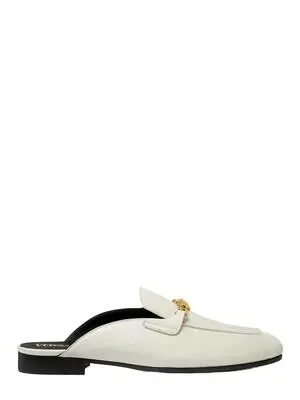 Versace Medusa Leather Mules - White