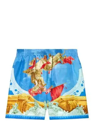 Versace Graphic-print Shorts - Blue