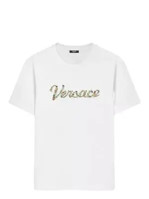 Versace Logo Cotton T-shirt - White