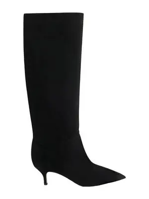Casadei Pointed Flat Knee-high Boots - Black