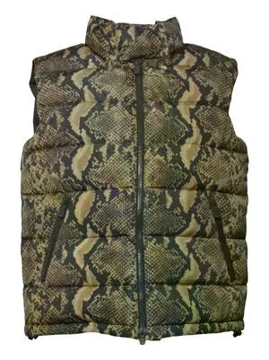 Aspesi Zip-up Snake-print Gilet - Neutrals
