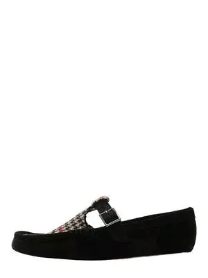 Clarks T-bar Houndstooth Wallabee Trainers - Black