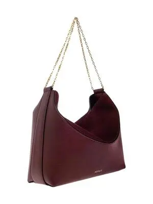 NEOUS Leather Tote Bag With Chain Strap - Red