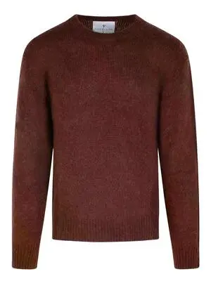 SEVEN GAUGE Crew-neck Sweater With Ribbed Cuffs - Brown