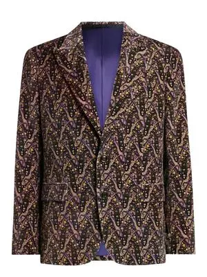 Etro Floral Paisley Velvet Jacket - Brown