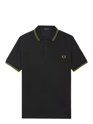 Fred Perry Laurel Wreath-embroidered Cotton Polo Shirt - Grey
