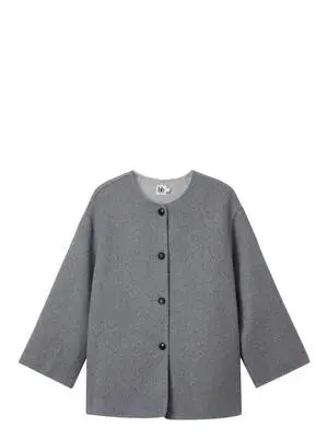 B+AB Buttoned Jacket With Scarf Detail - Grey