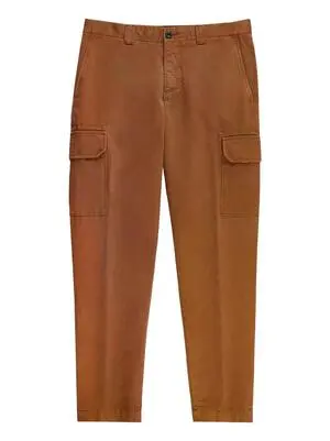 SLOWEAR Cargo-pocket Cotton Trousers - Brown