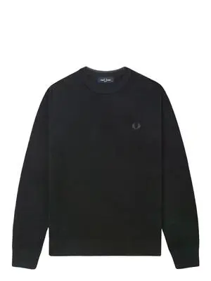Fred Perry Logo Crew-neck Sweater - Blue