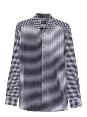Zegna Checked Shirt - Black