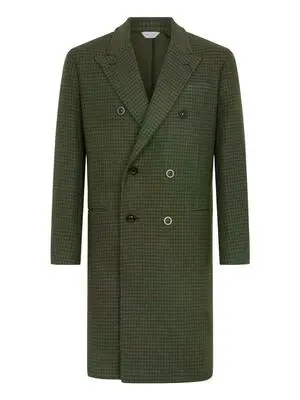 Boglioli Checked Double-breasted Coat - Green