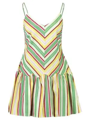 ASTON STUDIO Agatha Striped Ruffled Mini Dress