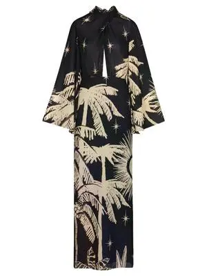 JOHANNA ORTIZ Primera Vez Flared-Sleeve Printed Dress