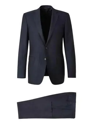 Canali Notched-lapel Single-breasted Suit - Blue