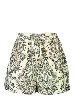 ULLA JOHNSON Rowan Belted Floral Shorts