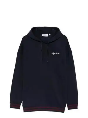 SERGIO TACCHINI Ribbed Trim Hoodie - Blue