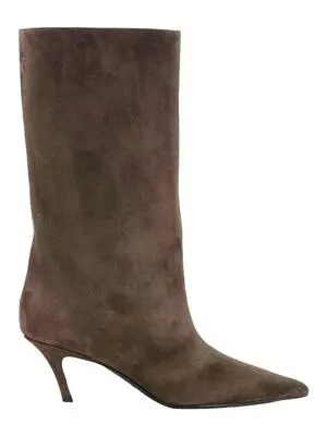 Amina Muaddi Pointed-toe Stiletto Boots - Brown