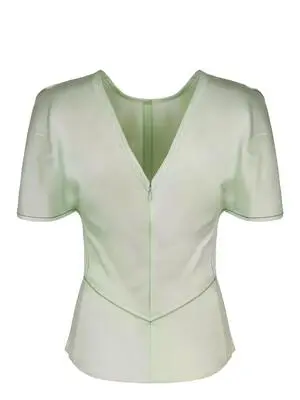Victoria Beckham Crew-neck Short-sleeve Blouse - Green