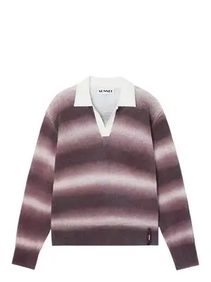 Sunnei Striped Long-sleeve Sweater - Purple