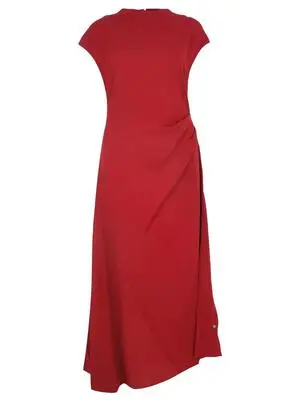 Staud Zaya Draped Maxi Dress - Red