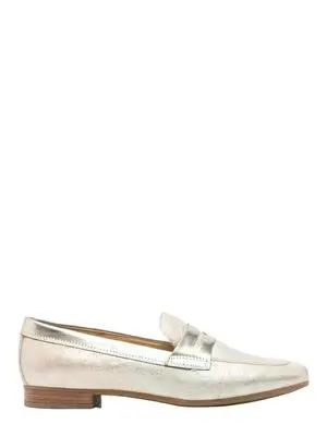 Geox Metallic Penny Loafers - Gold