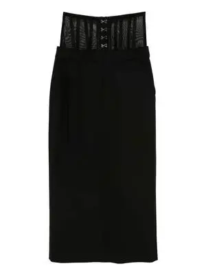 Monse Corset Pencil Skirt - Black