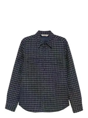 Aspesi Doppia Check-pattern Overshirt - Blue