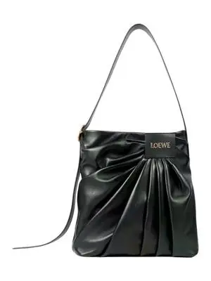 Loewe Draped Leather Tote - Black