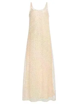 Staud Aurielle Star-embellished Maxi Dress - Neutrals