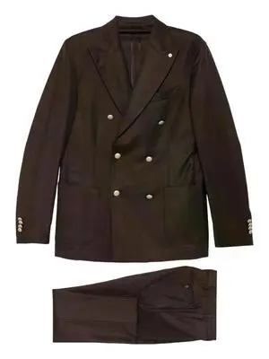 LUIGI BIANCHI MANTOVA Double-breasted Suit - Brown