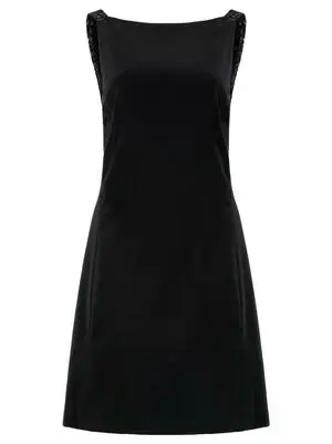 Ralph Lauren Beaded Velvet Mini Dress - Black