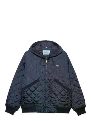 Prada Hooded Quilted Jacket - Blue