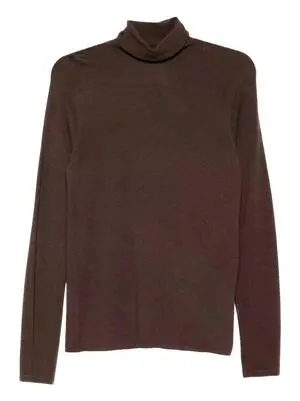 Majestic Filatures Roll-neck Top - Brown