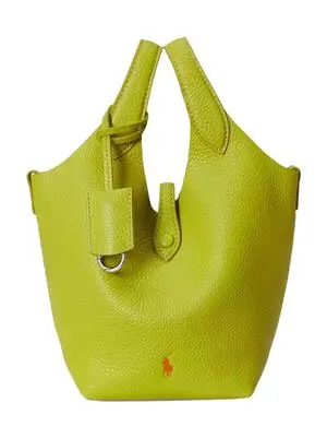 Polo Ralph Lauren Pebbled Leather Tote Bag - Yellow