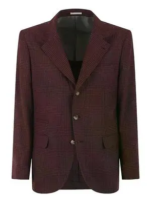 Brunello Cucinelli Check-pattern Blazer - Red