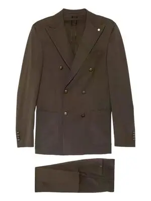 LUIGI BIANCHI MANTOVA Double-breasted Suit - Green