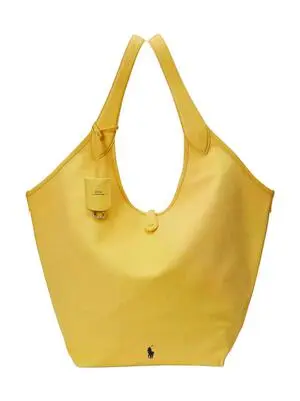 Polo Ralph Lauren Leather Tote Bag With Removable Pouch - Yellow