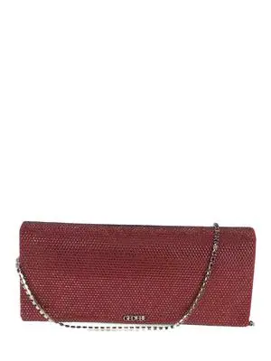 GEDEBE Crystal Embellished Envelope Chain Clutch - Red