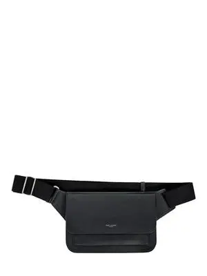 Saint Laurent Paris Leather Belt Bag - Black