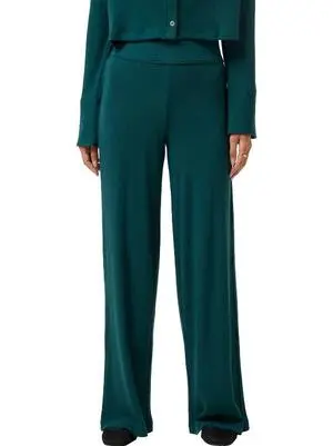 Travis Mathew Evening Retreat Ribbed Wide-leg Pull-on Pants - Dark Sea