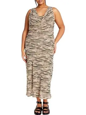 City Chic Lora Cowl Neck Maxi Dress - Print