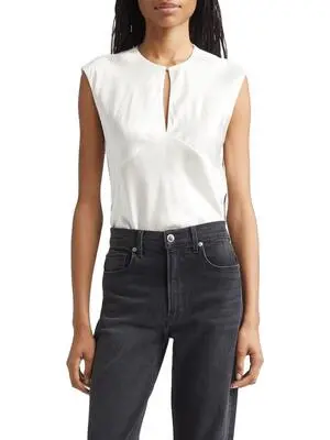 Veronica Beard Sparrow Cutout Silk-blend Top - Dove
