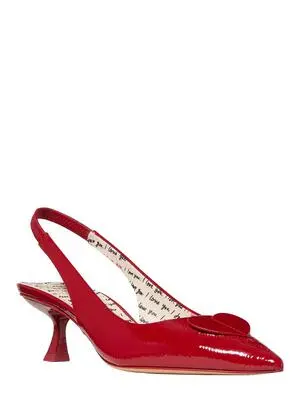 Kate Spade New York Lover Crinkle Patent Leather Slingback Pumps - Dark Scarlet